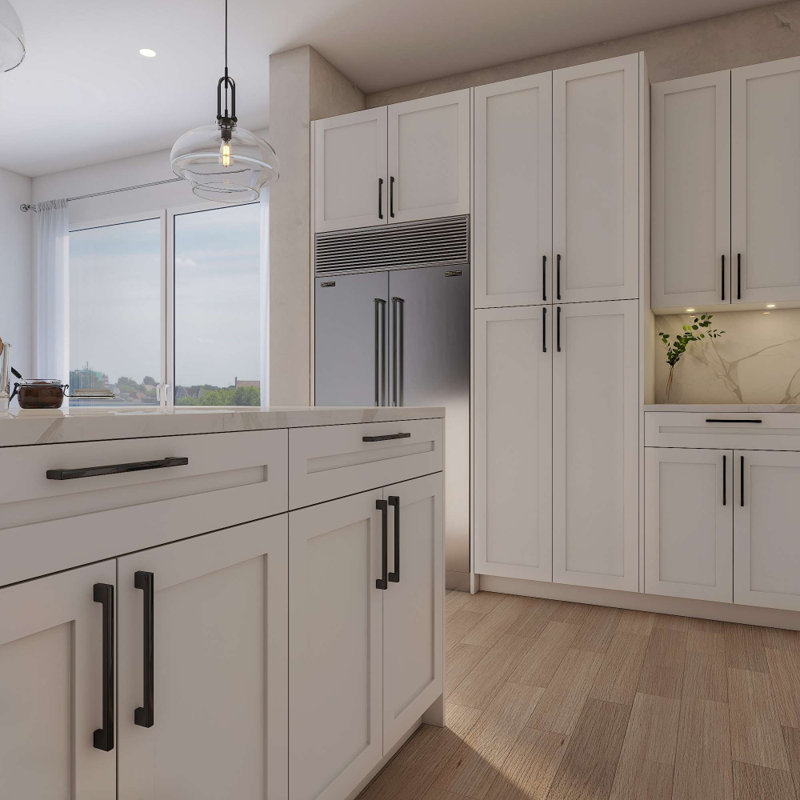 Shaker White Slab Style Wall Kitchen Cabinet End Panel Cambridge Width 36